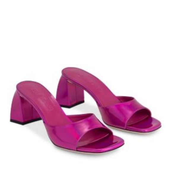 BY FAR | Shoes | New By Far Romy Fuschia Iridescent Lac Square Toe ...